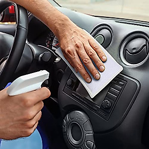 Gandeer 12 Pcs Interior Scrubbing Sponge for Leather Plastic Car Microfiber Kitchen Sponge Household Cleaning Sponges Double Sided Dish Sponge Cleaning Kit, White