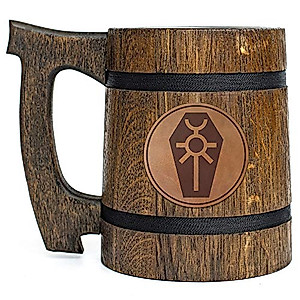 Necrons Beer Stein, Personalized 40k Mug, Game Lover Gift, Custom Leather Gamer Tankard, Gift for Men, Gift for Him