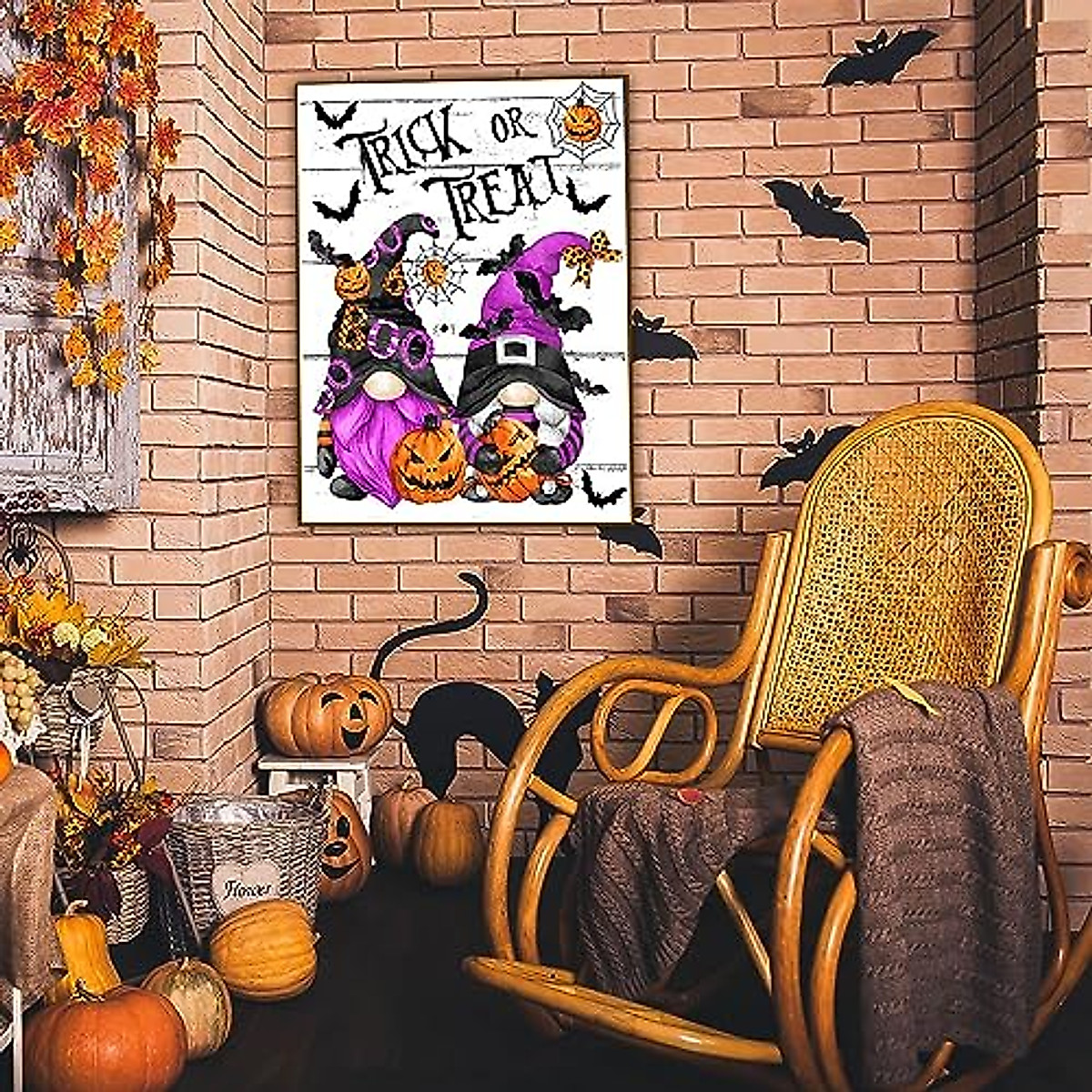 Halloween Cross Stitch Kits for Adults-Gnomes Stamped Cross Stitch Kits Needlepoint Counted Cross Stitch Kits for Beginners Adults Patterns Dimensions Embroidery Kits Arts and Crafts (11CT)