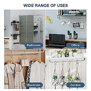 BBLHOME Shower Curtain Hooks, Shower Curtain Rings Rust Proof Metal Smooth Glide Double Shower Curtain Hooks for Bathroom Shower Curtains Rod, Kitchen Utensils,Towels, Set of 12,Chrome