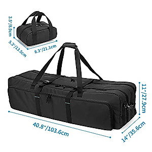 samdew Telescope Case, Double-layer Telescope Bag for Astronomical Telescope Storage, 40.8" Padded Telescope Carry Case Compatible with Celestron Telescope, Bonus Accessories Bag & Shoulder Strap