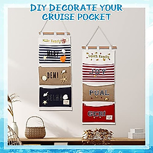 Riakrum 2 Pcs Hanging Organizer with Pockets Wall Hanging Storage Bag Linen Cotton Fabric Wall Door 3 Pockets Hanging Bag for Exchange Gifts Cabin Door Closet