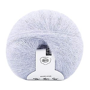 1 Ball Wool Yarn, Luxurious and Soft Mohair Yarn for Hand Knitting Crocheting, Knitting Wool for DIY Shawl Scarf Crochet Thread Supplies, 28g/1oz(Gray Color)