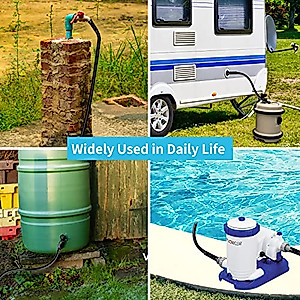 TEKIIOO Short Garden Hose 3ft x 5/8", Garden Lead-In Hose, Heavy Duty, Anti-Kink, Flexible, No-Leaking, MALE to Female, Black