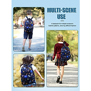 Tpeohan Blue Boys Backpacks for Elementary School Backpack for Boys 8-12 Middle School Space