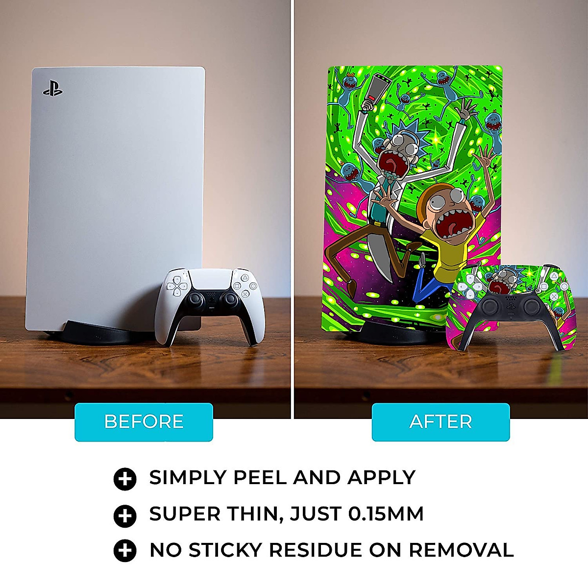 GaeErFut Anime P-S5/Play-station Protectors Skins Cover,P-S5/Play-Station Digital Edition Console Controller Skins Cover Protectors,Bubble-Free Stickers Protectors Accessories for P-S5