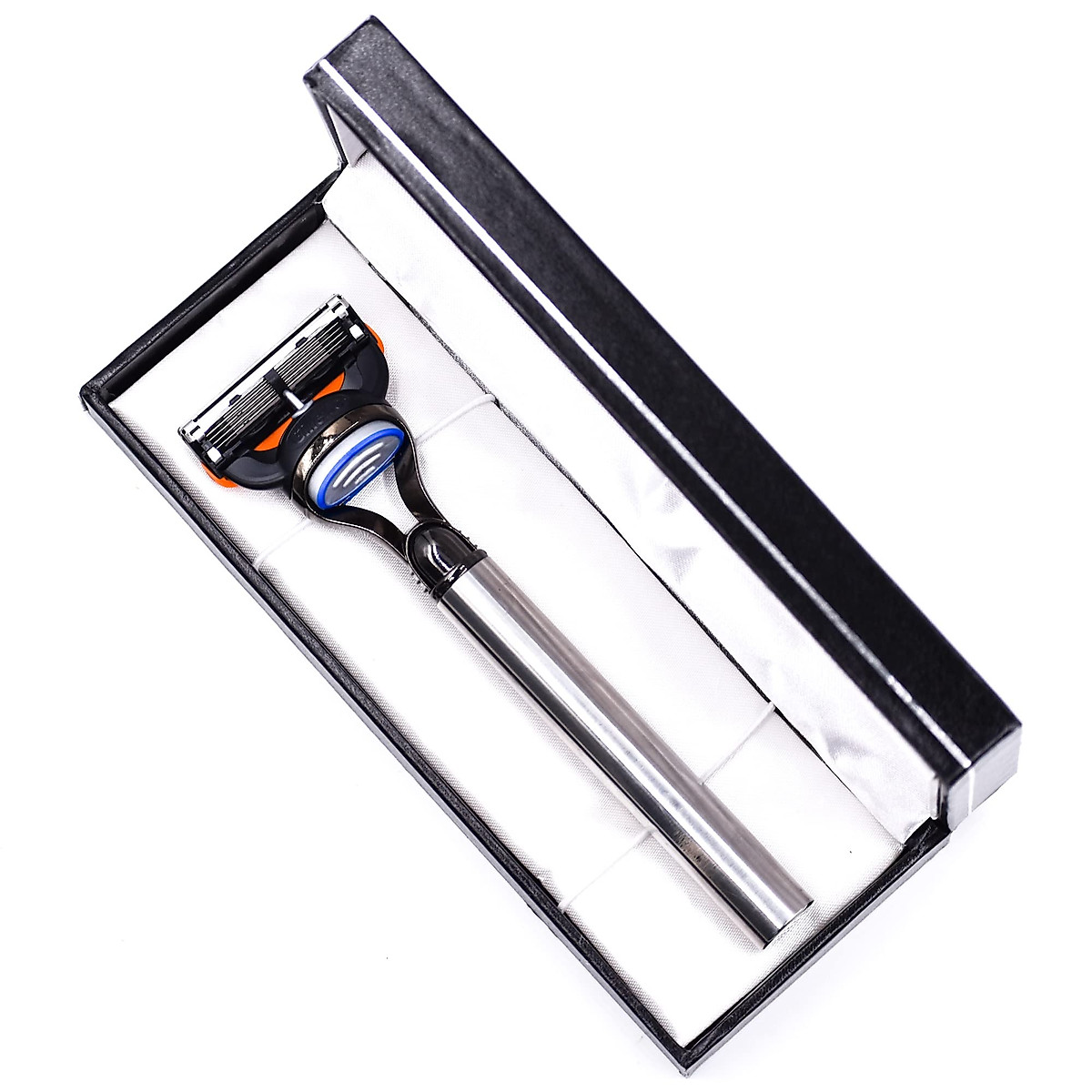 Parker 100% Stainless Steel Handle Gillette Fusion Compatible Razor - 1 Gillette Fusion Blade Included