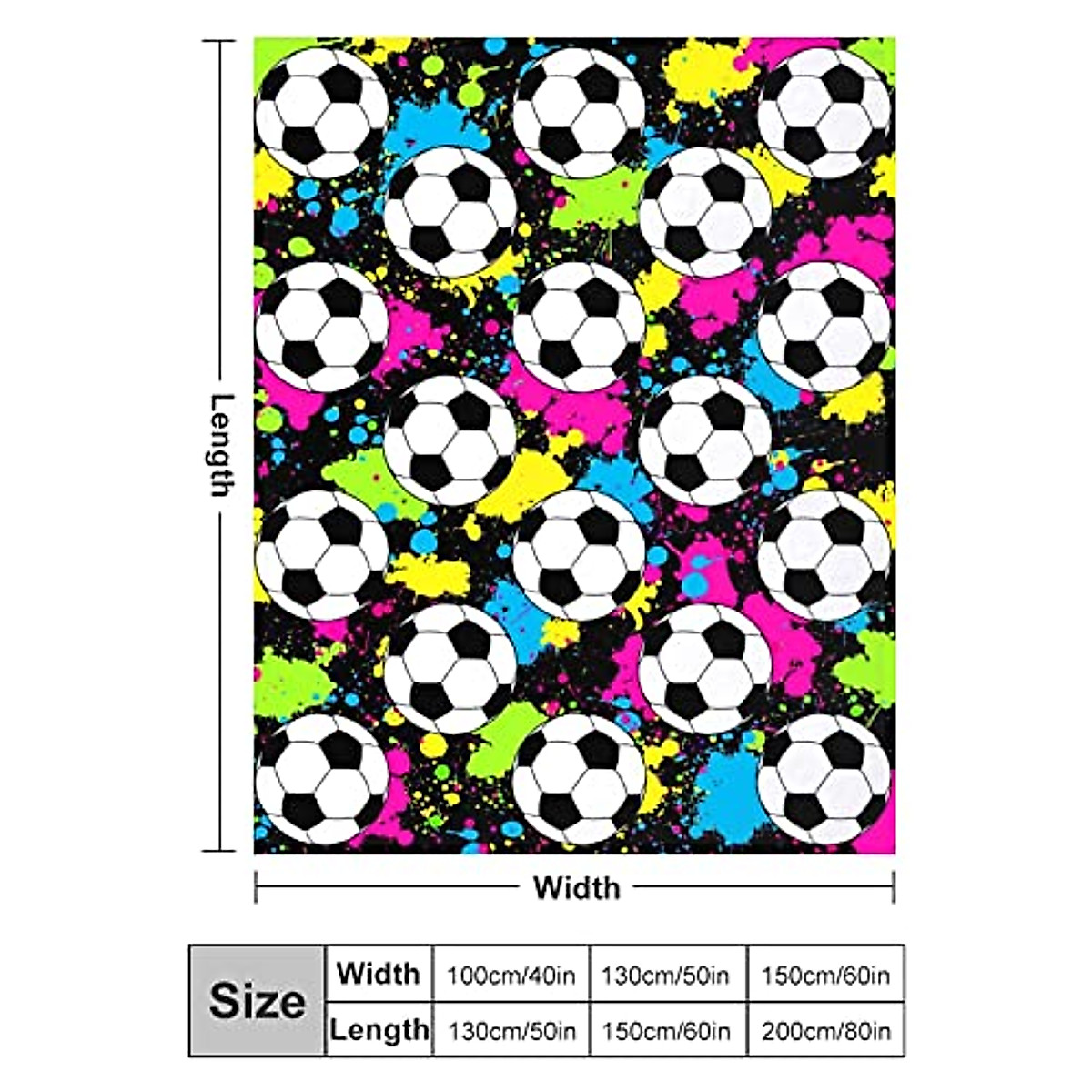 Soccer Blanket Super Soft Flannel Blankets and Throws Outdoor Football for Bedding Boys Girls Adults Gifts 50"X40"