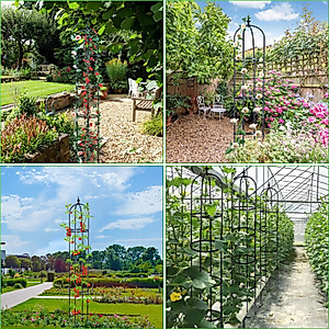 Garden Trellis for Climbing Plants, Tower Obelisk Garden Trellis 6.5ft Tall Plant Support Vine Supports Plant Tower for Climbing Vines and Flowers Stands 2 Pack