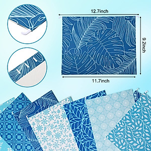 Estune 32 Pcs Decorative Hanging File Folders Letter Size Cabinet File Folders Organizers with 1/5 Cut Adjustable Tabs for Office Desk Filing Cabinet Home(Blues)