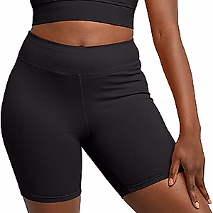 Hanes Comfortblend Originals, Cotton Stretch Bike, High Rise Shorts for Women, Black