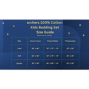 archers Kids Duvet Cover Set – Full, 4 pcs Include Reversible Duvet Cover, Fitted Sheet, 2 Pillowcases | 100% Cotton |Playful, Fun and Cozy Sheet Set | Dinosaur Print
