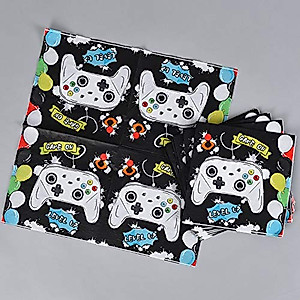 WERNNSAI Watercolor Video Game Party Plates and Napkins - Gaming Birthday Party Supplies for Boys Game Lovers Disposable Dinner Dessert Cake Paper Plates Lunch Napkins Serves 16 Guests 48 PCS