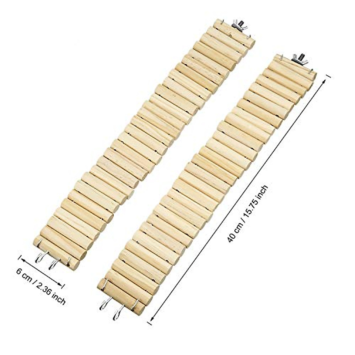 Wooden Pet Ladder Bridge 2 Pieces Soft Animal Bridge Toy Bendable Cage Habitat Toy for Hamster Mouse Chipmunk and Other Small Animals