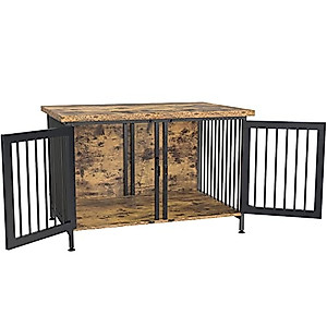 GDLF Double Dog Crate with Divider for 2 Small Dogs or 1 Dog, Furniture Style Kennel Indoor Cage with Removable Panel (Int.dims:36.2”Wx24.5”Dx21”H)