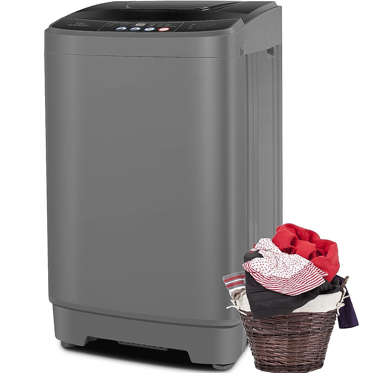 Nictemaw Portable Washing Machine 20Lbs Portable Washer Machine with Drain Pump, 2.8 Cu.ft Compact Washer with 10 Programs 8 Water Levels Small Washing Machine for Apartment, Home, Dorms, Rv