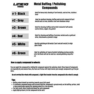 LINE10 Tools Buffing and Polishing Compound for Metal, Set of 6