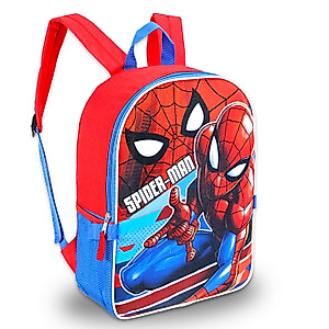 Marvel Spiderman Backpack With Lunch Box ~ 5 Pc Bundle With 15" Spiderman School Bag For Boys, Girls, Kids, Lunch Bag, Stickers, And More (Spiderman School Supplies)