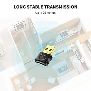 Bluetooth Adapter for PC 5.0, ALINKVITE Bluetooth Adapter for Windows 10/8.1/8/7, Bluetooth Dongle with Ultra-Range, Dual-Mode, USB Dongle for Keyboard, PC, Mobile, Headset, Printer, Speakers