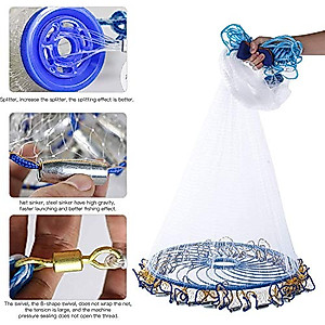 Lawaia Throw Net Saltwater Fishing Cast Net Fishing Cast Net Casting Nets Throw Cast Net Hand Throw Fishing Nets,Size 4FT/5FT/6FT/7FT/8FT/9FT/10FT/11FT/12FT Radius Monofilament-7FT