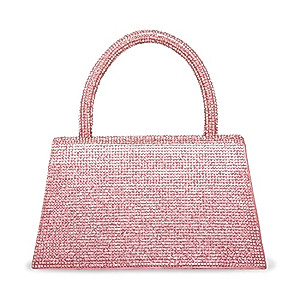 Steve Madden Womens Steve Madden AMINA Rhinestone Mini Top Handle, Pink, One Size US