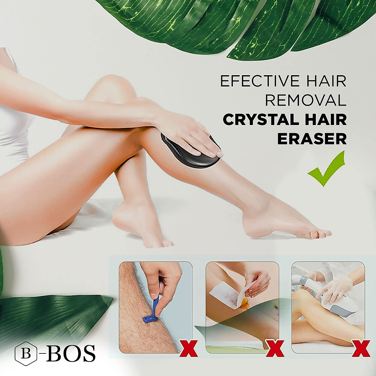BBOS Hair Removal - Hairo, Hair Remover for Women, Hairo Hair Eraser, Hairo Crystal Hair Eraser, Hairo Razorless Shave, Sunday Skin Hair Eraser, Hair Removel Device, Silky Smooth Hair Eraser Laser