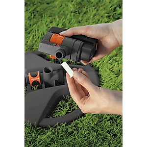 Gardena 38124 ZoomMaxx Oscillating Sprinkler on Metal Step Spike, Grey, Orange