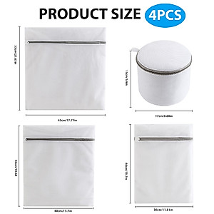 Rukinovi 4Pcs Mesh Laundry Bags,Small Fine Mesh Wash Bags for Clothes and Lingerie Wash Bag(1 Large 1 Medium 1 Small 1 Brabag) (A-1 small 1 medium 1 large)