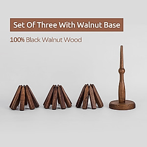 Wooden Trivets for Hot Dishes Tree Shape Trivet Set Coaster for Teapot Hot Pots (Black Walnut)