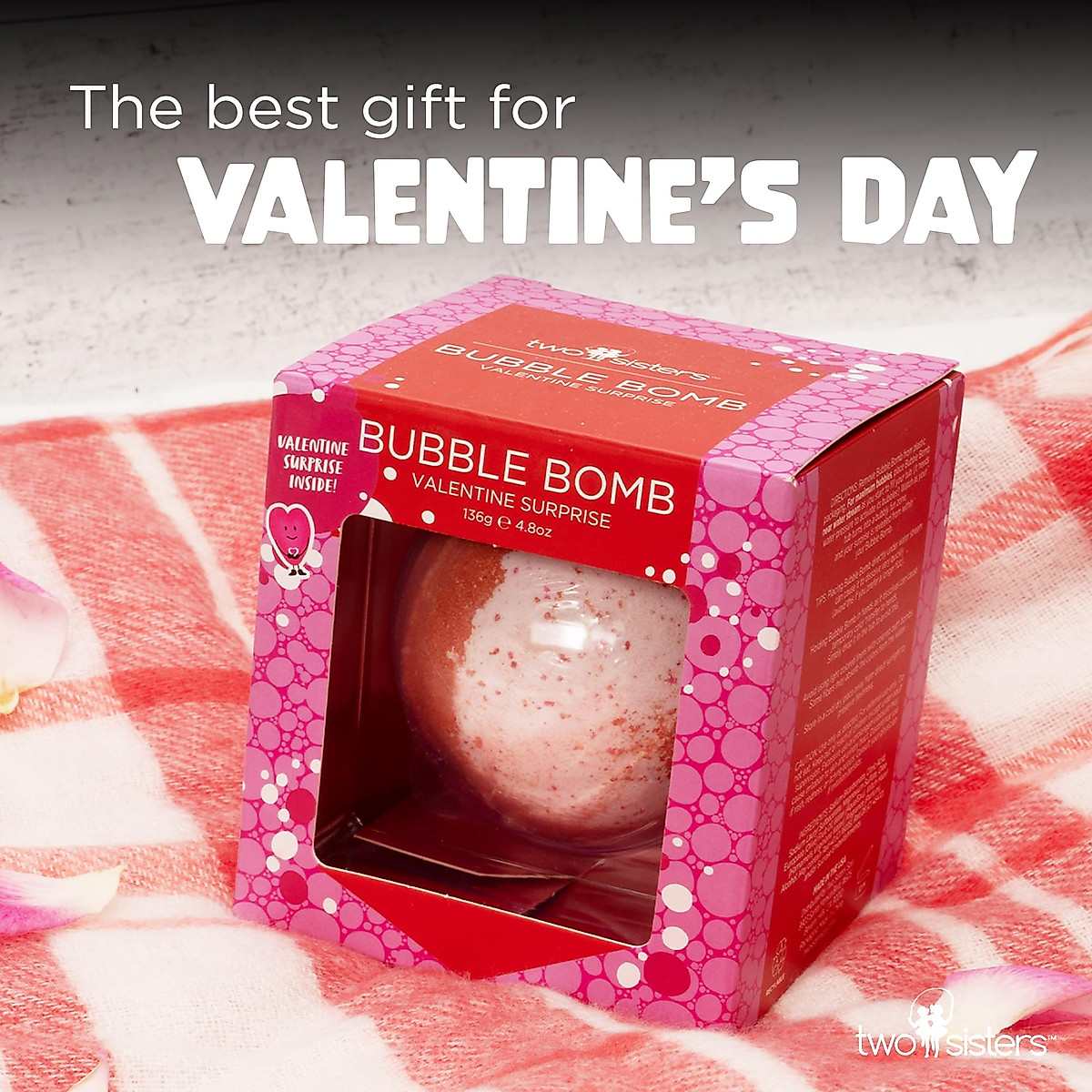 Valentines Bath Bombs for Kids with Surprise Toys Inside (Gift Set) - Lovely Holiday Bath Bomb, USA Made, Kids Safe Ingredients - Perfect Valentines Day Gifts for Kids by Two Sisters