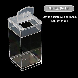 Tighall 20 Pack Diamond Embroidery Storage Jars Small Beads Storage Container Refills Clear Plastic Storage Box for DIY Stitch Tools Nail for Small Object (20Pcs, Square)