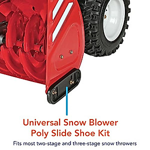 490-241-0010 Universal Snow Thrower Slide Shoes - Fits Most 2-Stage and 3-Stage Snow Throwers - Made with Durable Polyurethane - Includes Mounting Hardware