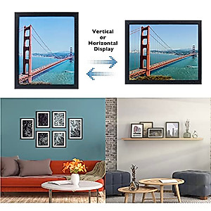 HEYTUYA 7x10 inch Picture Frame Black for Wall Hanging or Tabletop, Poster Frame, Wall Gallery Photo Frame with Durable Shatter Resistant Plexiglas, Black