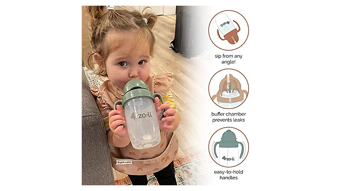 ZoLi BOT 2.0 Weighted Straw Sippy Cup - Toddler Drink Training