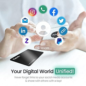 Retrēv Digital Business and Networking Card, Matte Black, NFC Instant Contact & QR Scan - Transfer Contact, Website, or Social Media Information with a Tap, No App Required