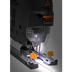 WEN 33606 6.6-Amp Variable Speed Orbital Jig Saw with Laser and LED Light,Black, Silver