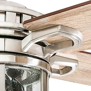 Honeywell Ceiling Fans Bonterra, 52 Inch Contemporary Indoor LED Ceiling Fan with Light and Remote Control, Dual Finish Blades, Reversible Motor - Model 50610-01 (Brushed Nickel)