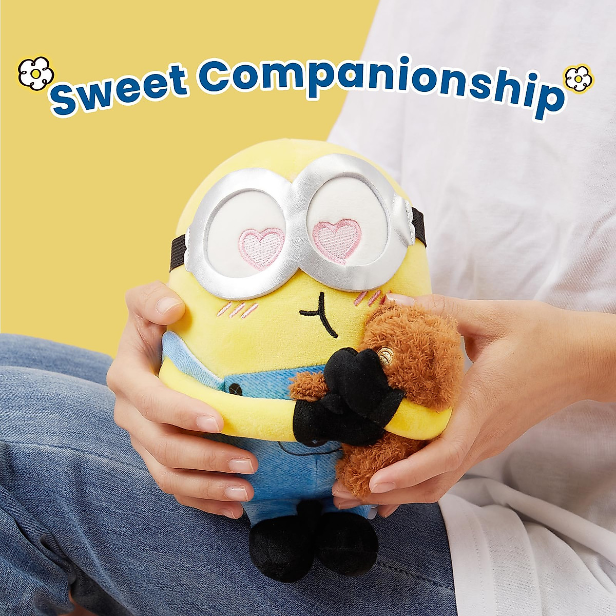 MINISO 7.9" Minions Stuffed Animals Plush Toys, Cute Sleeping Bedding Stuffed Animals Kawaii Plushies Pillow for Kids (Bob+Tim)