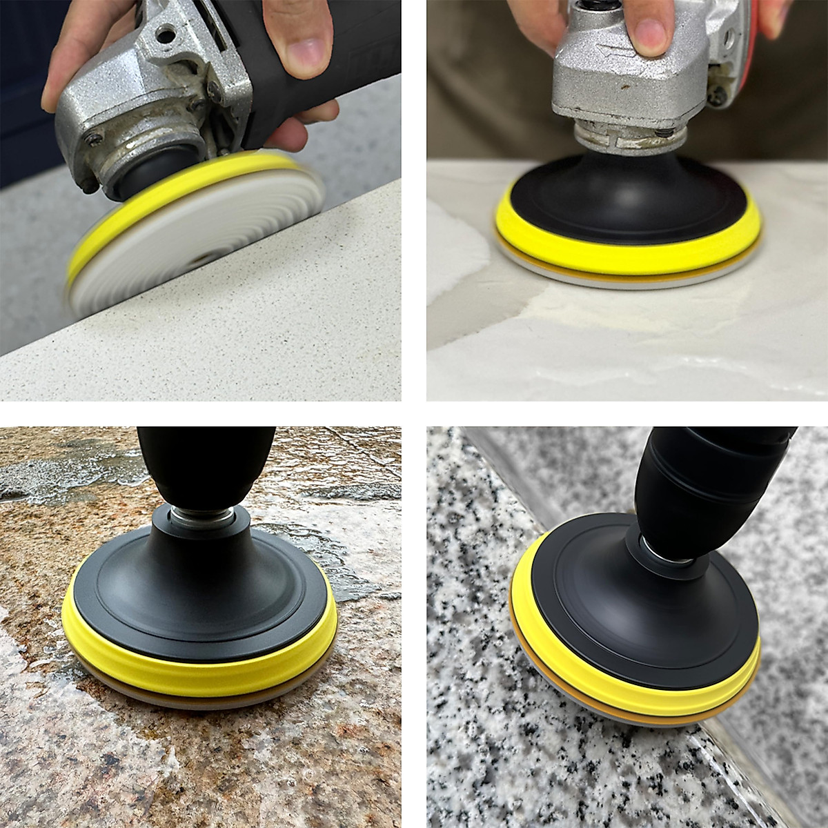 Waies 9 Packs 6 Inch Diamond Polishing Pads Wet/Dry Polish Pad Kit for Drill Grinder Polisher 50-10000 Grit Pads for Marble Tile Quartz Granite Concrete Countertop