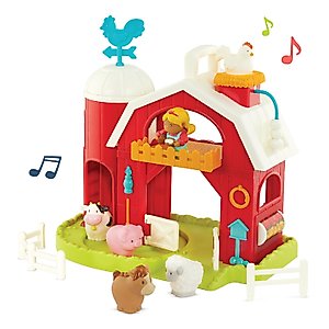 Battat – Farm Animal Toys – 10Pc Toy Farm Set For Kids, Toddlers – Toy Barn & Farm Animals – Music & Animal Sounds – Pretend Play Toy – Musical Farm Playset