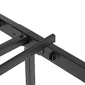 VECELO Twin Size Platform Bed Frame with Wood Headboard/Mattress Foundation/Premium Steel Slats Support/No Box Spring Needed,Brown(Industrial)