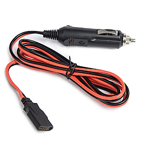 Cb Radio Power Cord/Cables 2-Wire 15A 3-Pin CB Power Cord with 12V Cigarette Lighter Plug for Cb Radio (2 Pack)