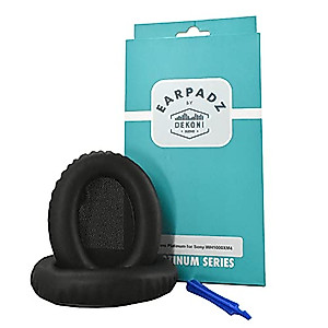 Earpadz Replacement for Sony XM4 Noise Cancelling Headphones Ear Pad, Black, Platinum Series, Leather