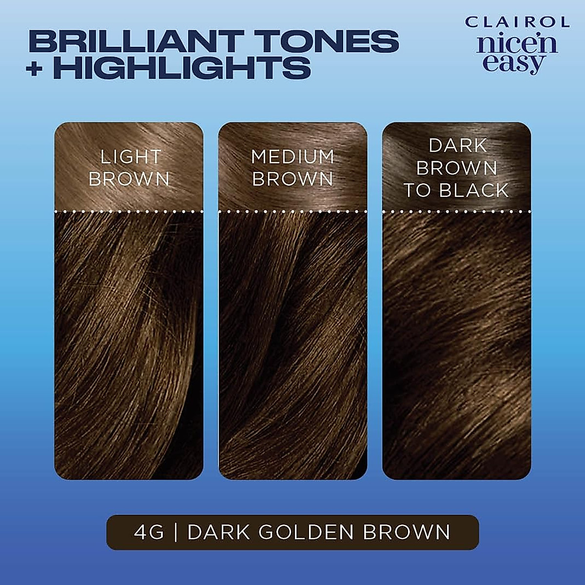 Clairol Nice'n Easy Permanent Hair Dye, 4G Dark Golden Brown Hair Color, Pack of 1