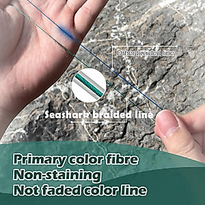 Seashark Braided Fishing Line Color Never Fade 8 Strands Super Strong PE Fishing Line (Black, 20lb 0.20mm-100m/109Yards)