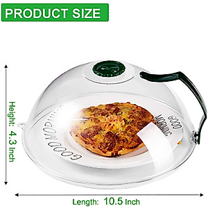 Microwave Splatter Cover, Microwave Cover for Foods BPA-Free, Microwave Plate Cover Guard Lid with Handle, Hanging Hole and Adjustable Steam Vents Microwave Oven Cleaner Large-2 PACK