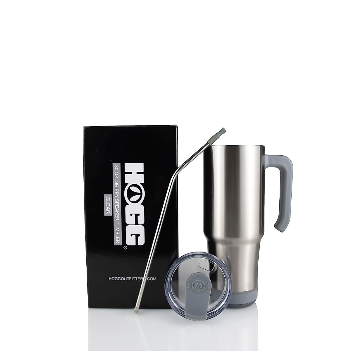 Hogg 30oz Sublimatable Grippy Speaker Tumbler DIY, Customizable, Add Logo, Vinyl, Alcohol Ink, or Glitter & Epoxy, Bulk/Wholesale Tumblers (Clear)