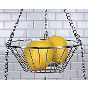 RSVP 30-by-12-Inch 3-Tier Wire Hanging Basket, Chrome