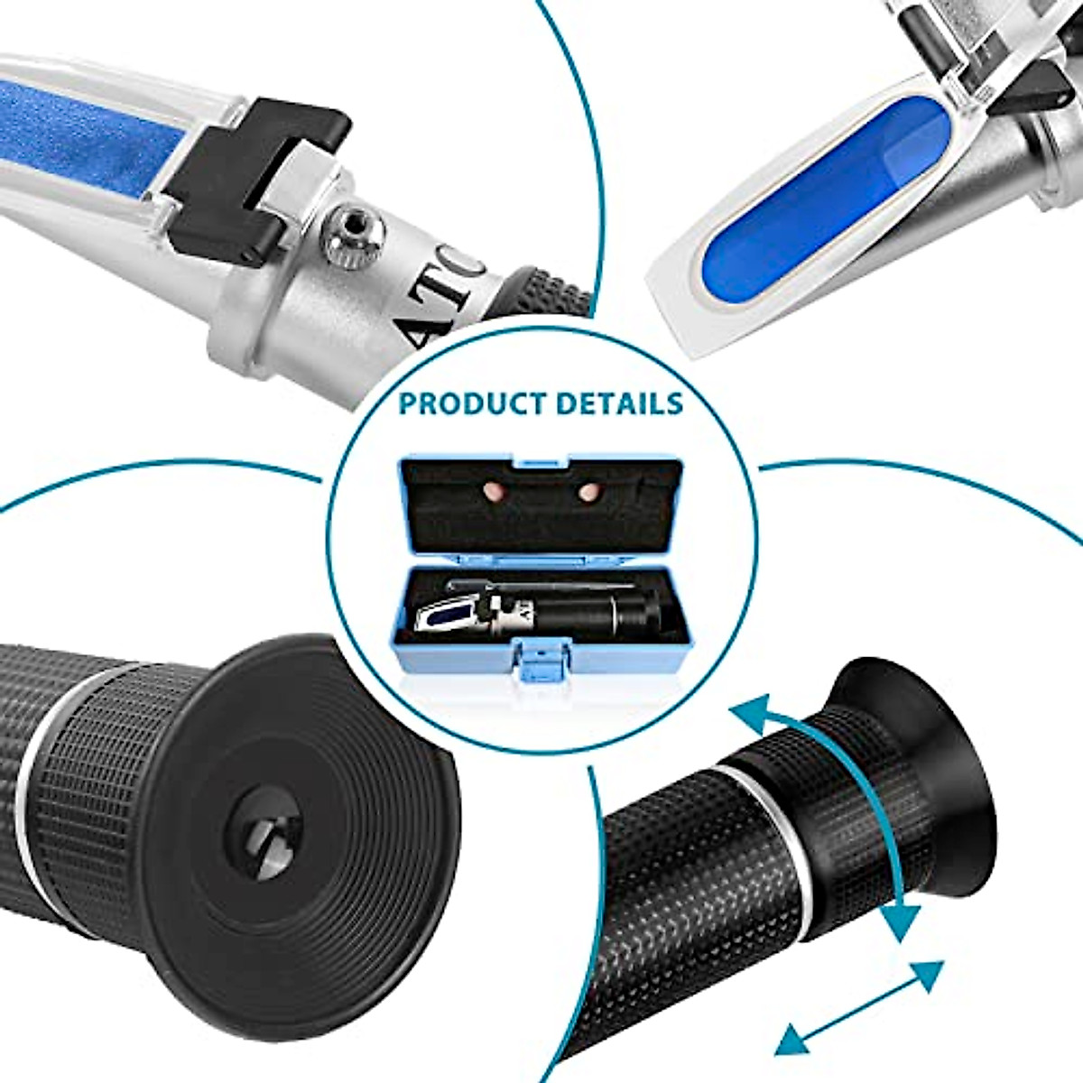 Brix Refractometer with ATC, Dual Scale - Specific Gravity & Brix, Hydrometer in Wine Making and Beer Brewing, Homebrew Kit