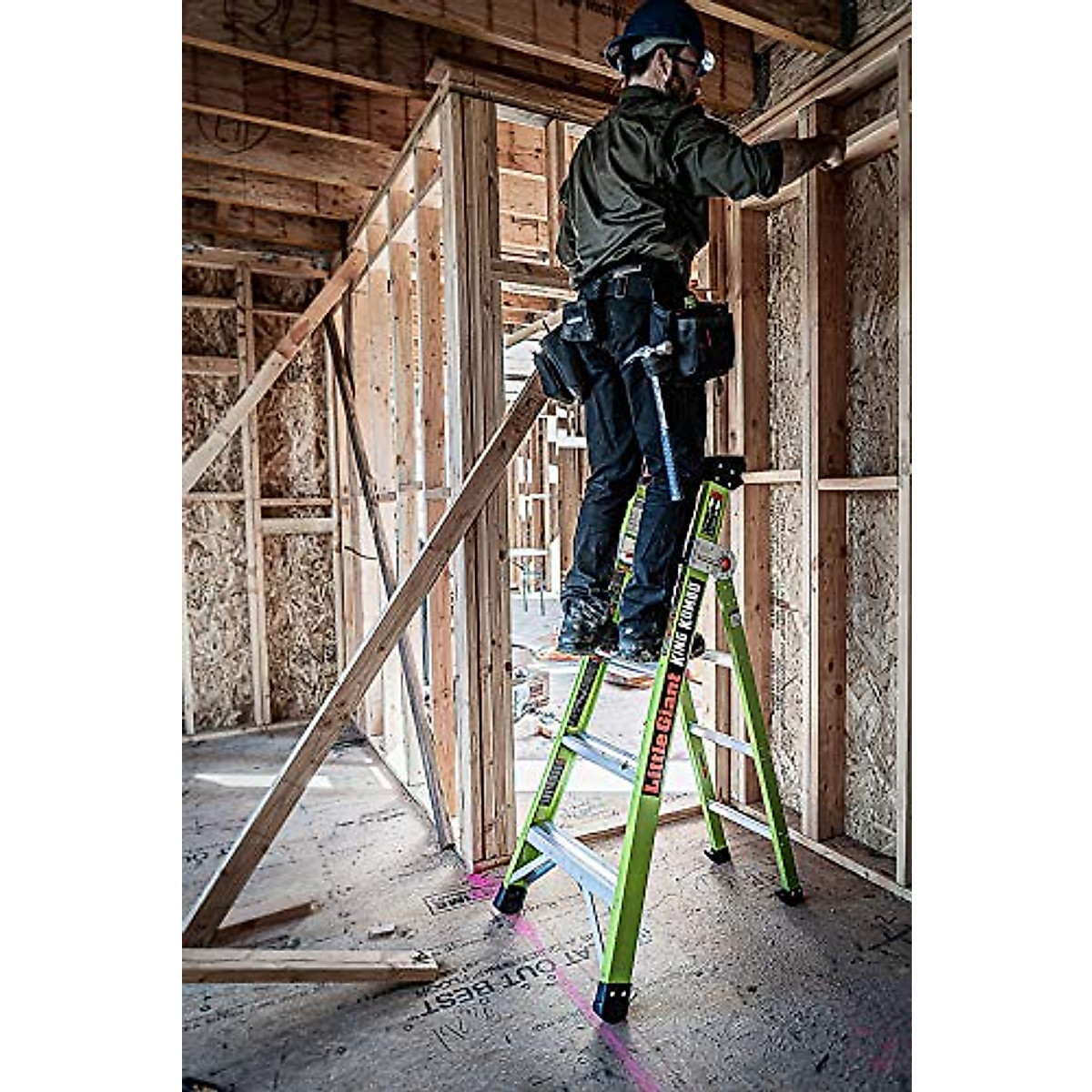 Little Giant Ladders, King Kombo, Professional, 5 Ft. A Frame, 8 Ft. Extension, Fiberglass, Type 1AA, 375 lbs Weight Rating, (13580-001)